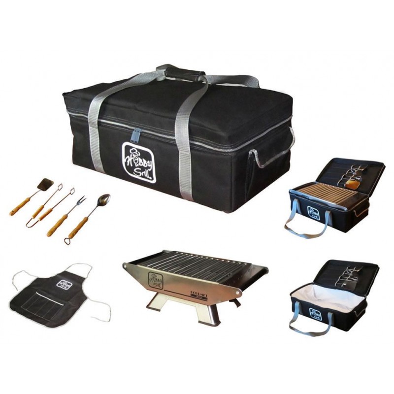 Kit de Asador Hobby Grill portátil negro